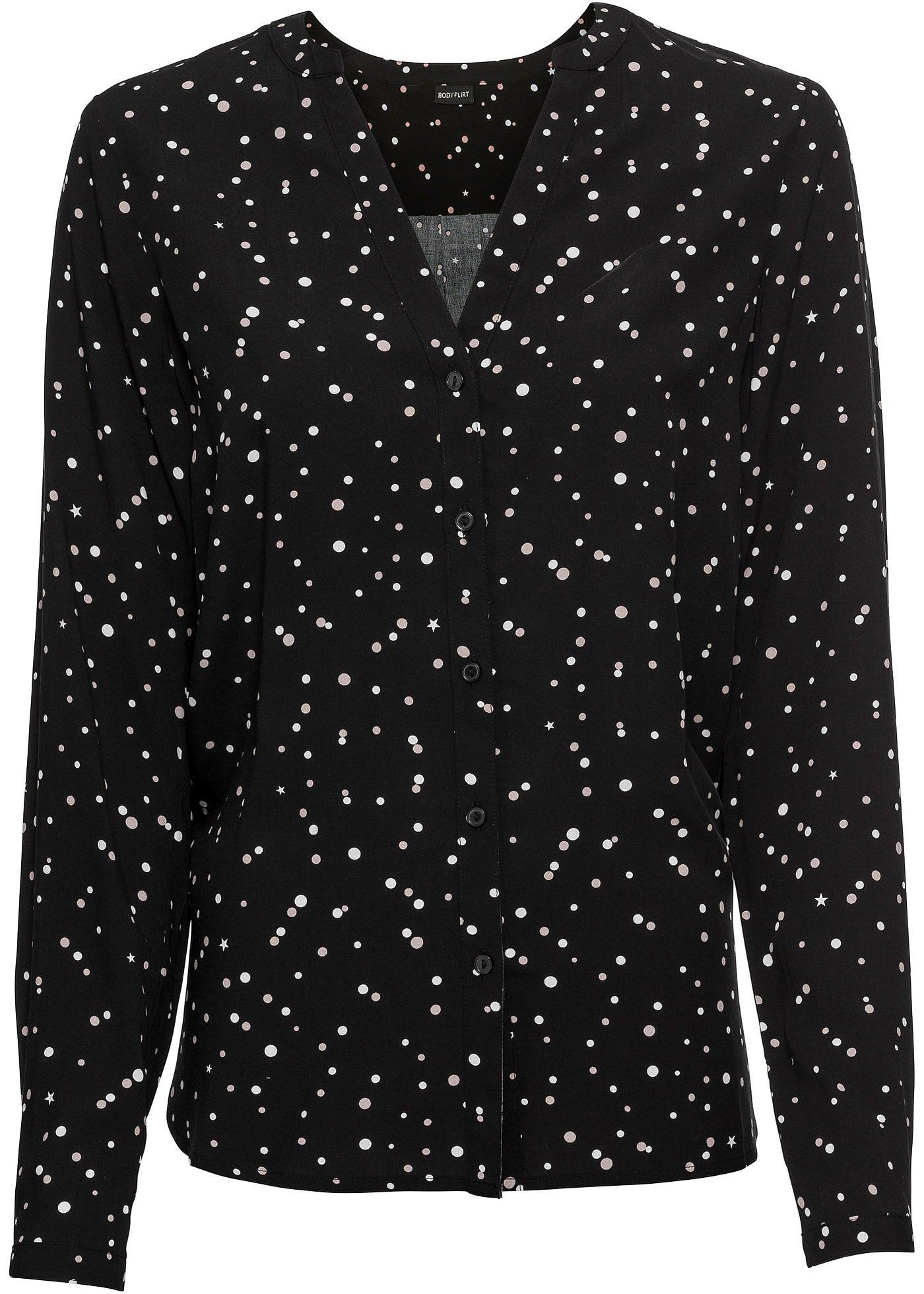 Prickig blus - svart, prickig