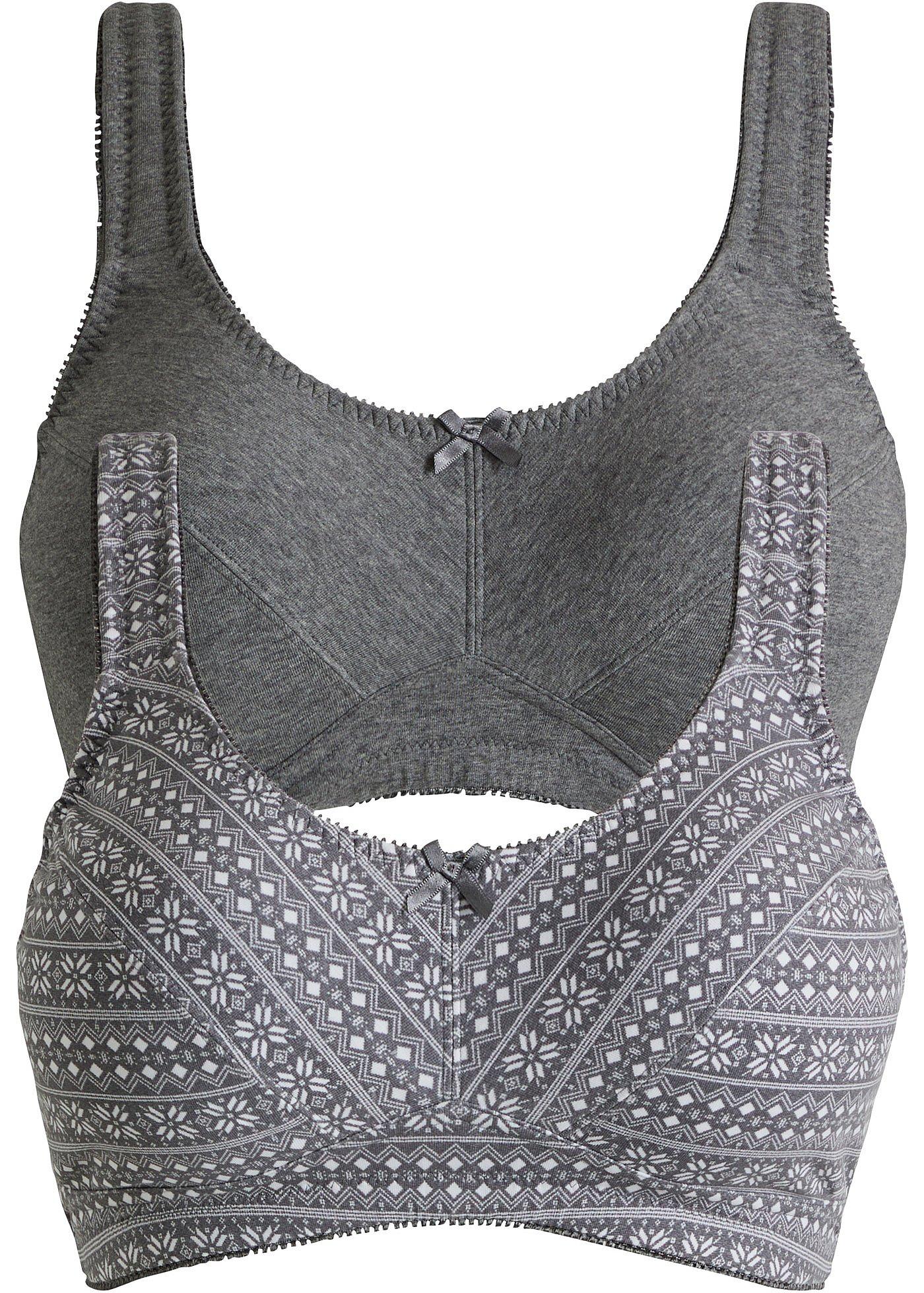 Bygellös lusemönstrad BH med breda vadderade axelband och ekologisk ...